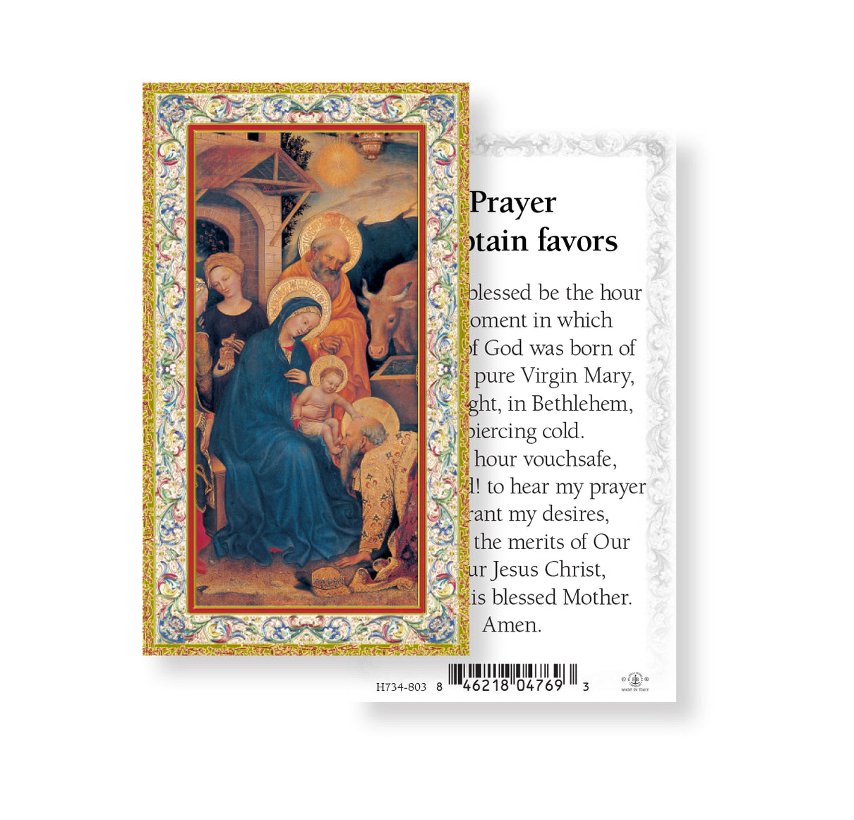 Prayer to Obtain Favors - Christmas Gold-Stamped Holy Card — Keep God ...