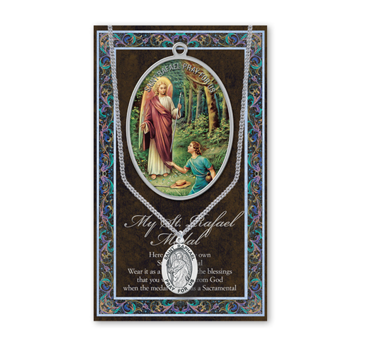Saint Raphael Biography Pamphlet and Patron Saint Medal — Keep God in Life