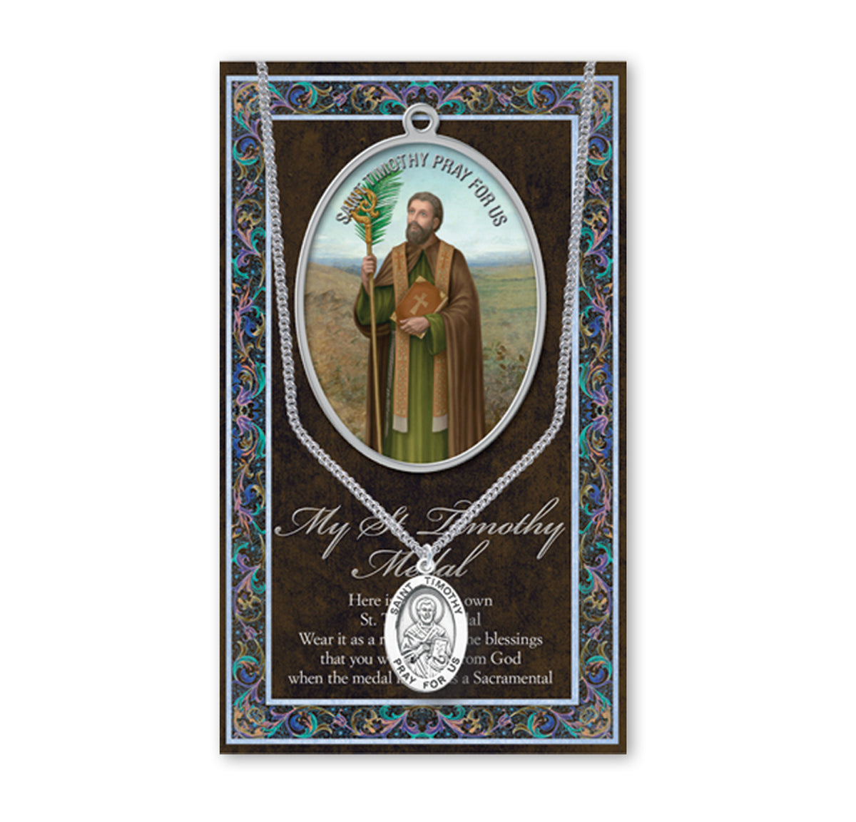 Saint Timothy Biography Pamphlet and Patron Saint Medal — Keep God in Life