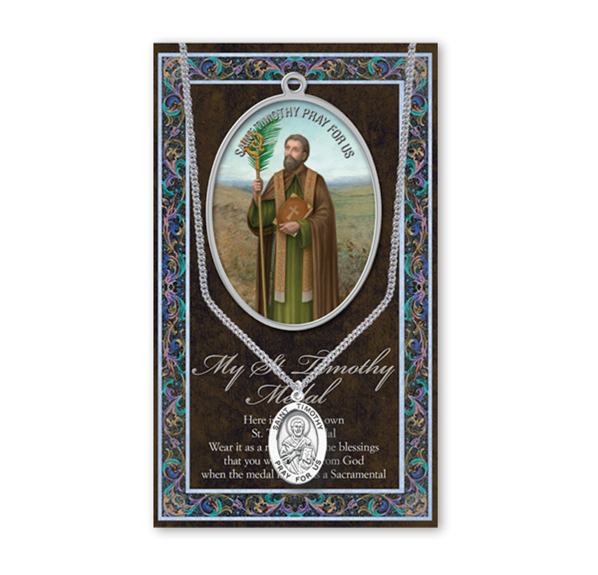 Saint Timothy Biography Pamphlet and Patron Saint Medal — Keep God in Life