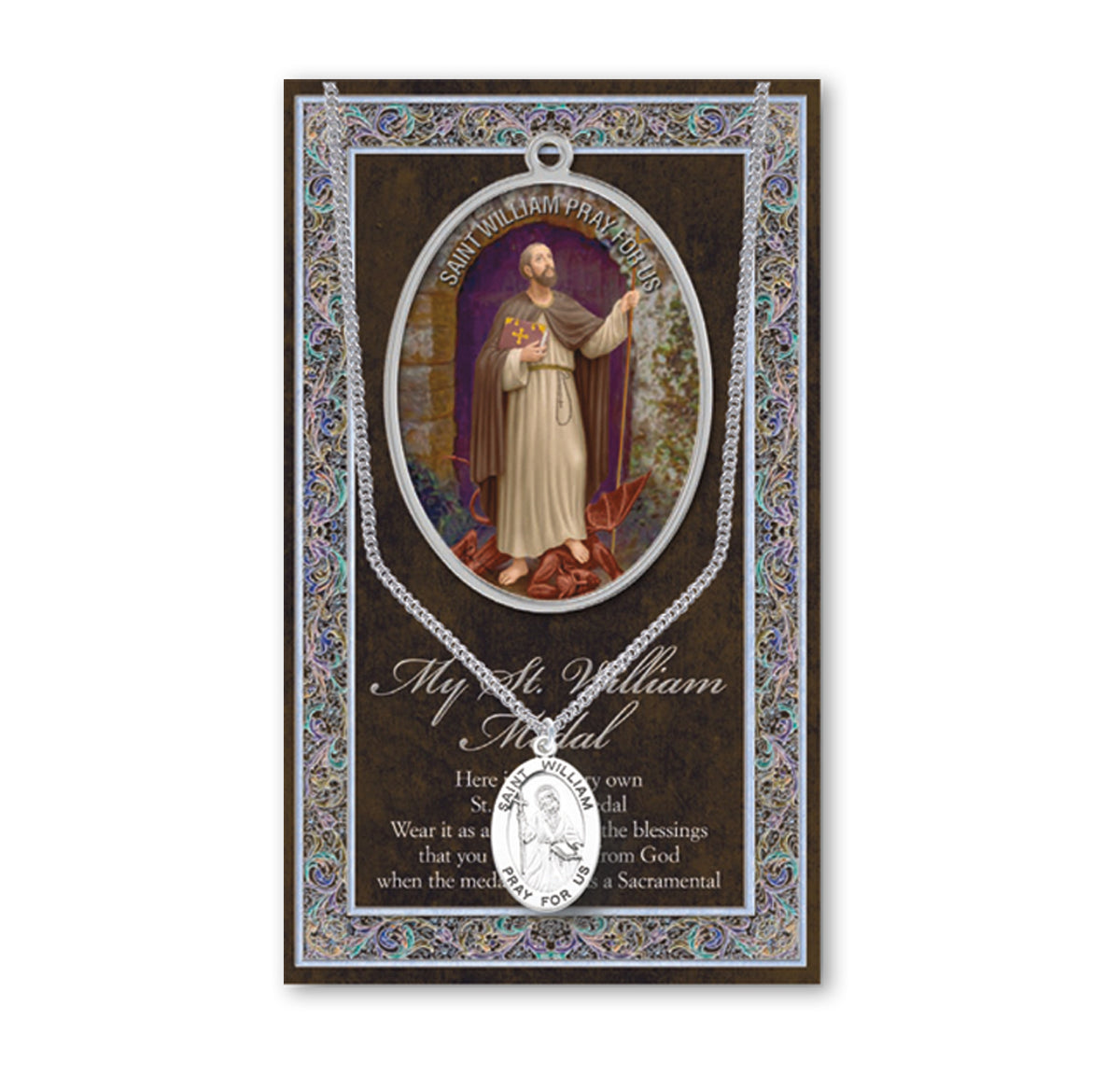 Saint William Biography Pamphlet and Patron Saint Medal — Keep God in Life